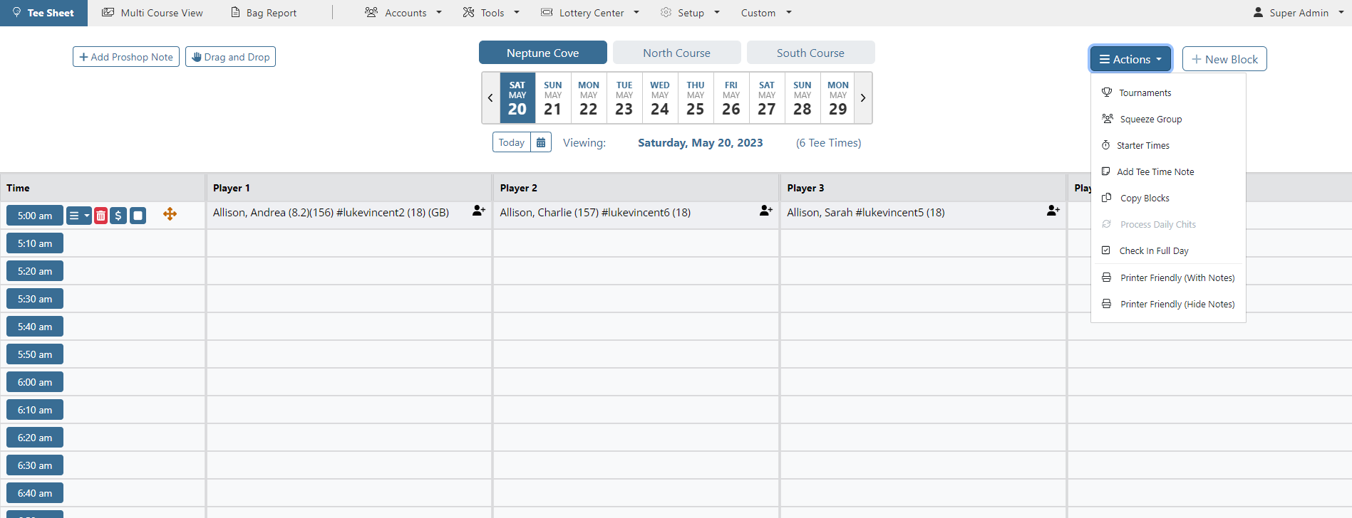 Exploring the New Admin Tee Sheet Experience